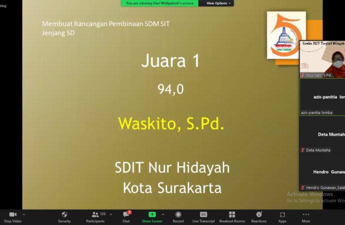 JSIT Kota Surakarta Juara Umum Lomba Siswa, Guru, dan Kepala Sekolah Tingkat Provinsi Jawa ...